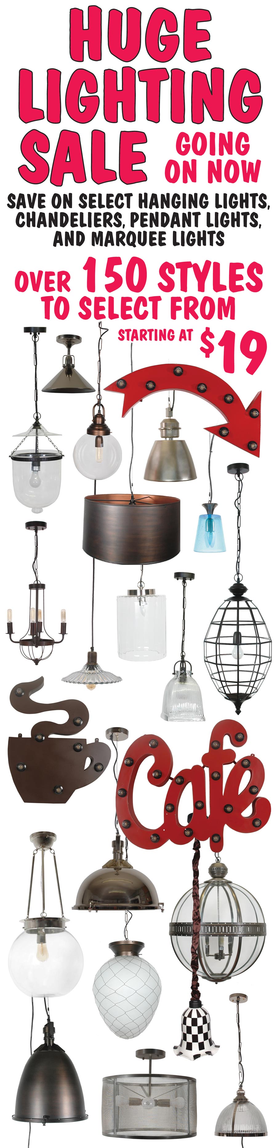 Big sale on beautiful hand-made lighting!